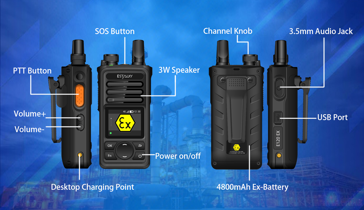 E120 EX Atex Poc Radio-Broadband Push To Talk ，Push-to-talk over cellular solution provider，Poc ...